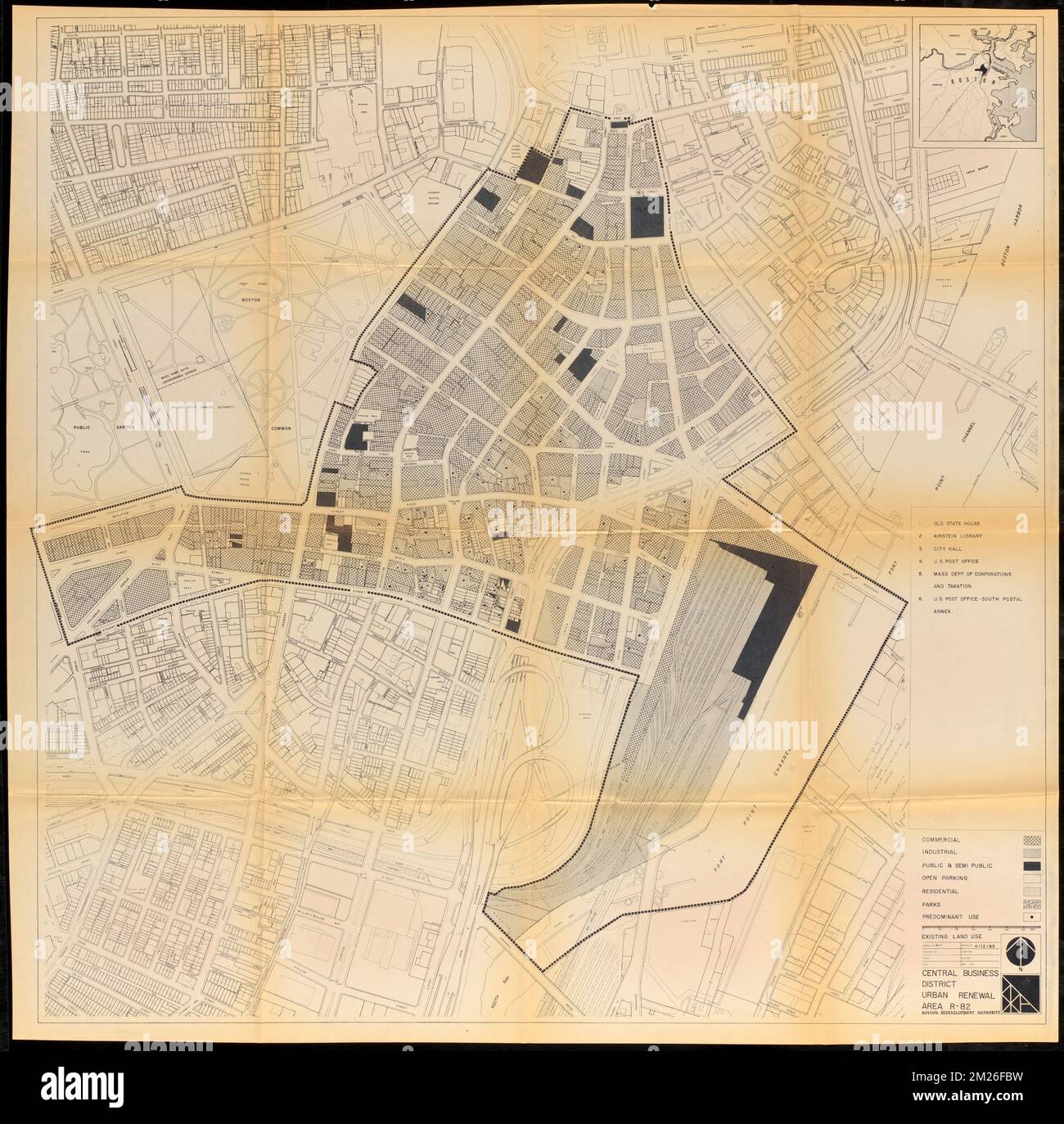 Central business district urban renewal area r-82 : existing land use ...