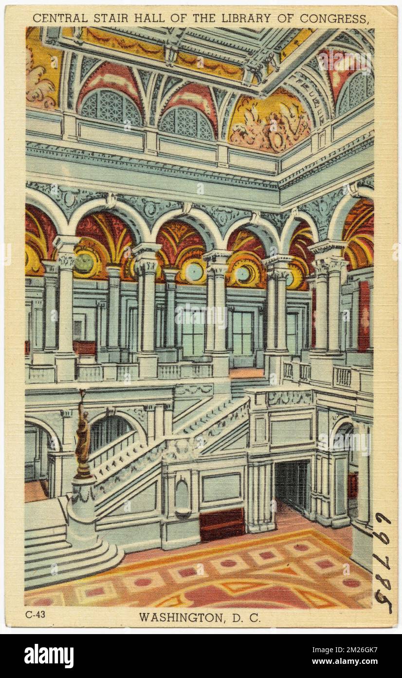Central Stair Hall of the Library of Congress, Washington, D. C ...