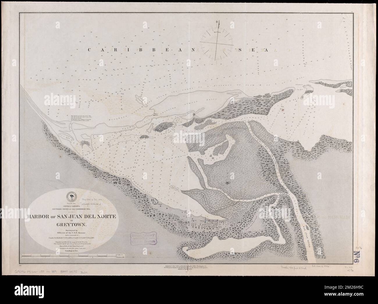 Central-America, southern shore of the Caribbean Sea, harbor of San ...