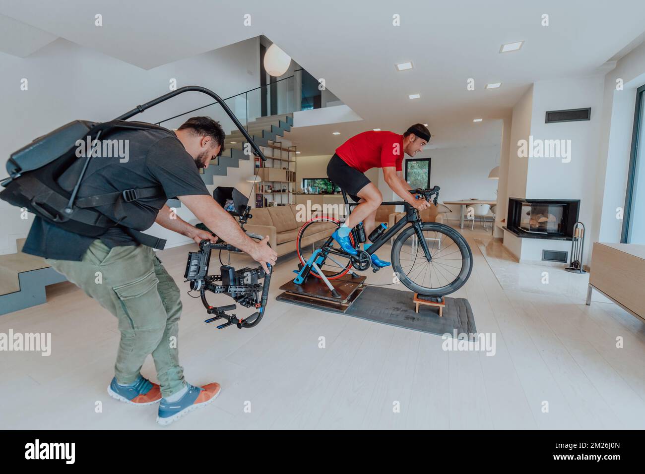 Filming a cycle race hi-res stock photography and images - Alamy