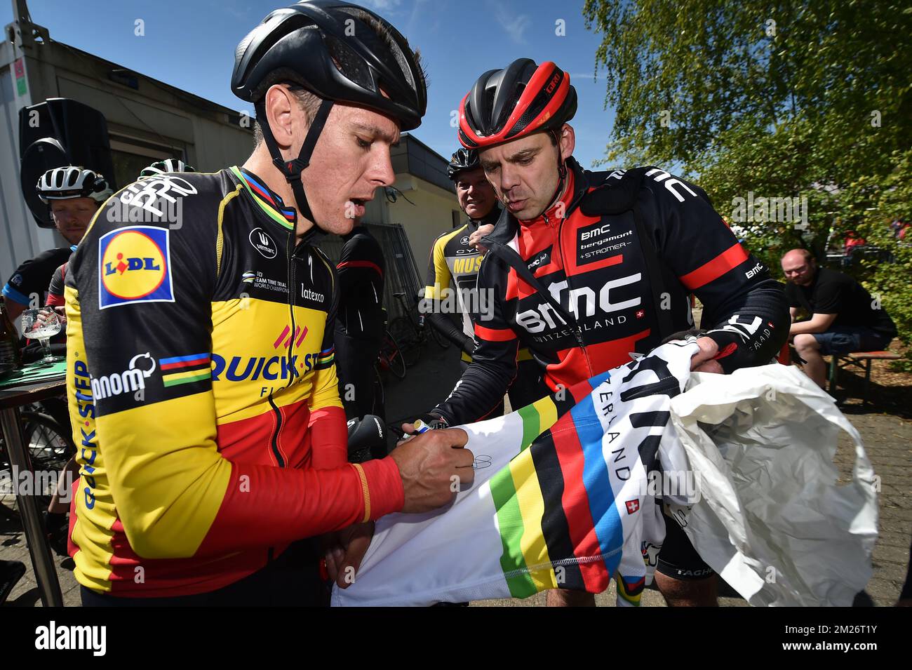 Belgian Philippe Gilbert of Quick-Step Floors with fans pictured during ...