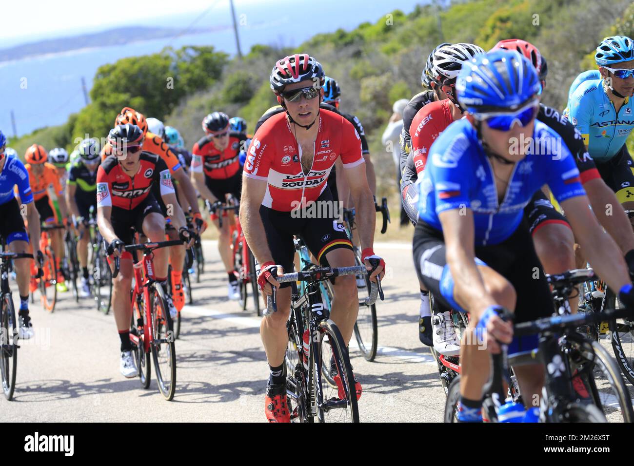 Belgian Sean De Bie of Lotto Soudal pictured in action at stage 1 of ...