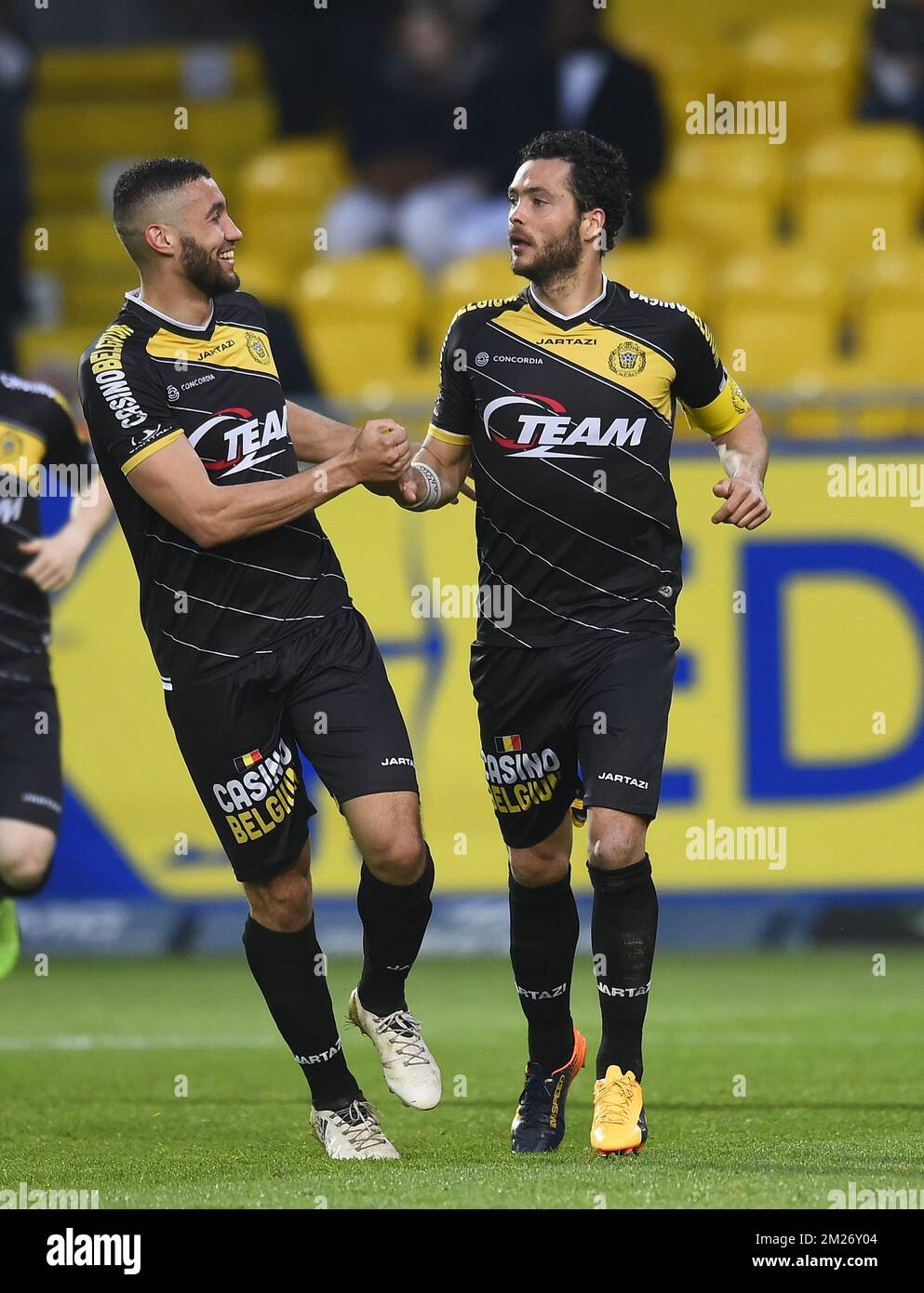 Lokeren's Koen Persoons scores a goal during the Jupiler Pro League ...