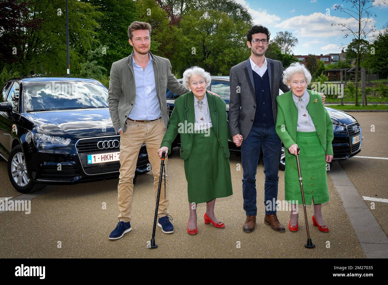 Twins Jeanne and Marcella Schollaert, Bolides founder Bart Lizen and Leuven's alderman Mohamed ...