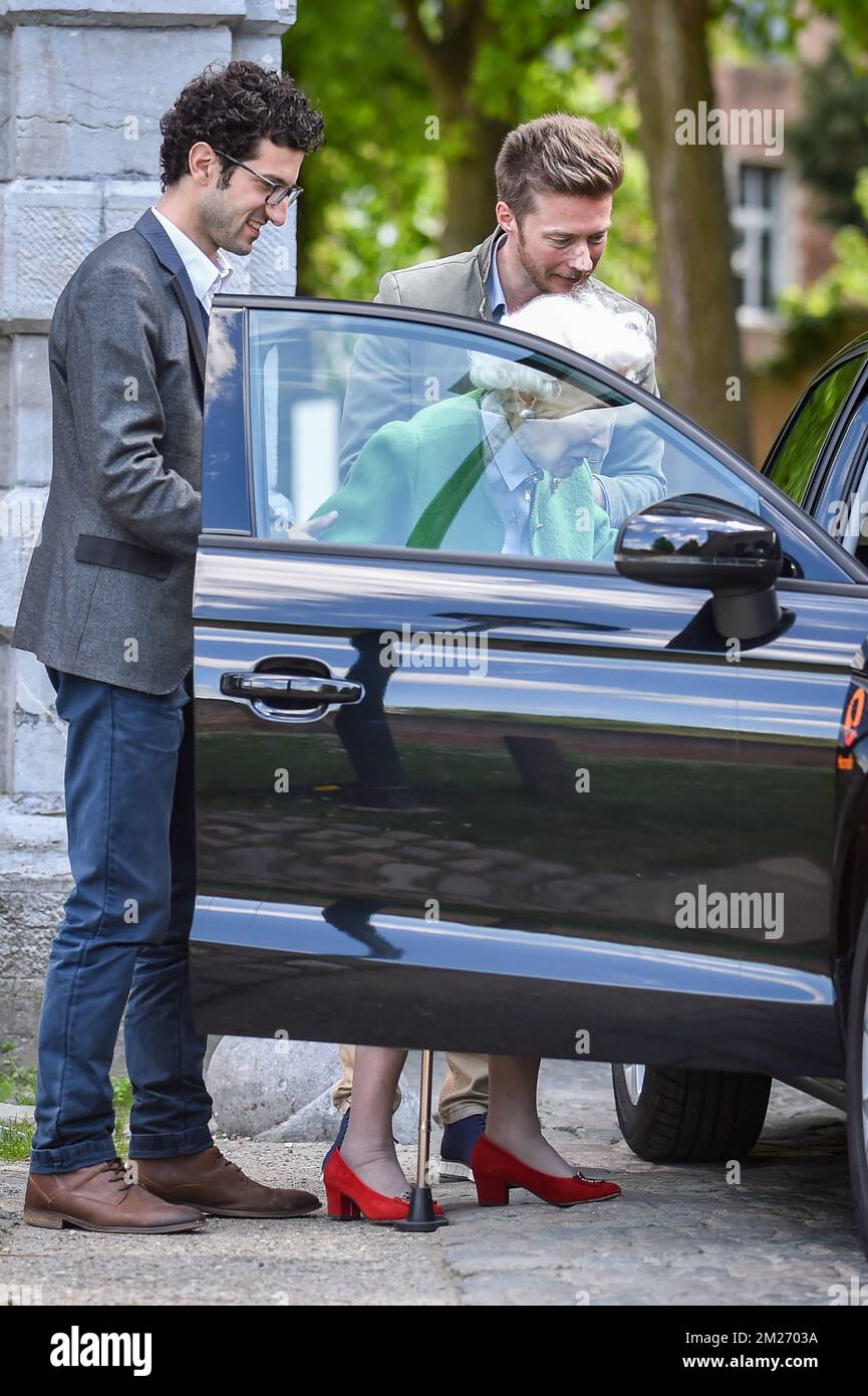 Leuven's alderman Mohamed Ridouani and Bolides founder Bart Lizen pictured during the launch of ...