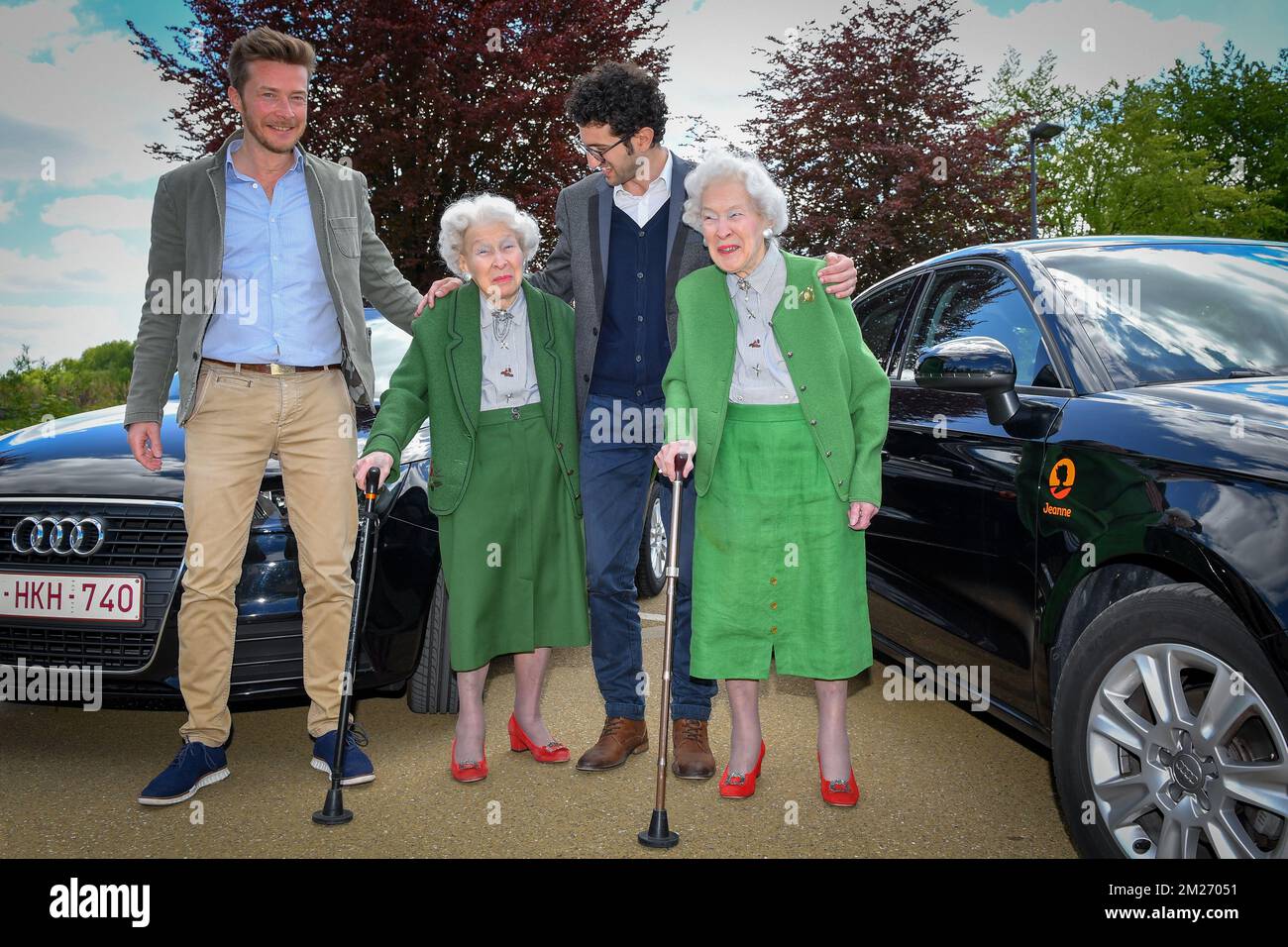 Twins Jeanne and Marcella Schollaert, Bolides founder Bart Lizen and Leuven's alderman Mohamed ...