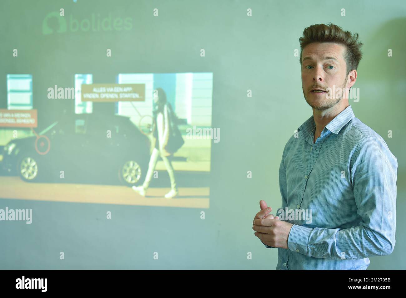 Bolides founder Bart Lizen pictured during the launch of a new car sharing system of Bolides, in ...