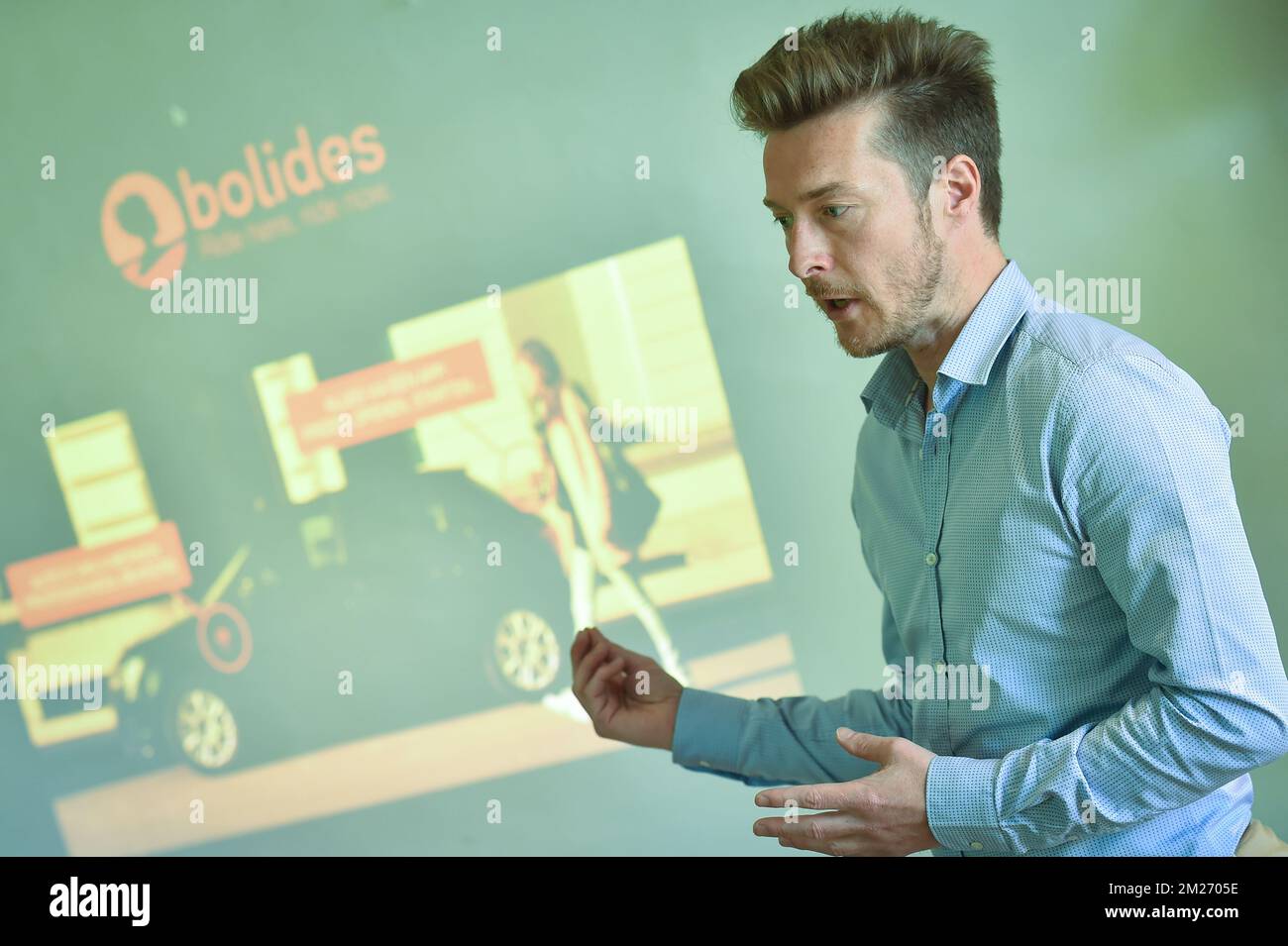 Bolides founder Bart Lizen pictured during the launch of a new car sharing system of Bolides, in ...
