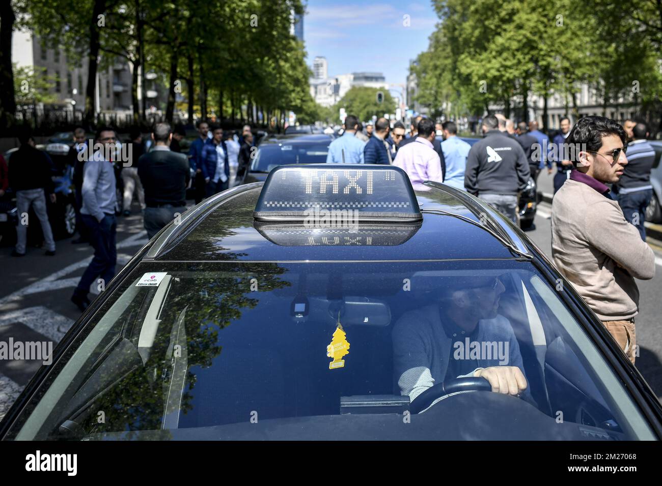 Illustration picture shows a Taxi's protest in Brussels tunnels against ...