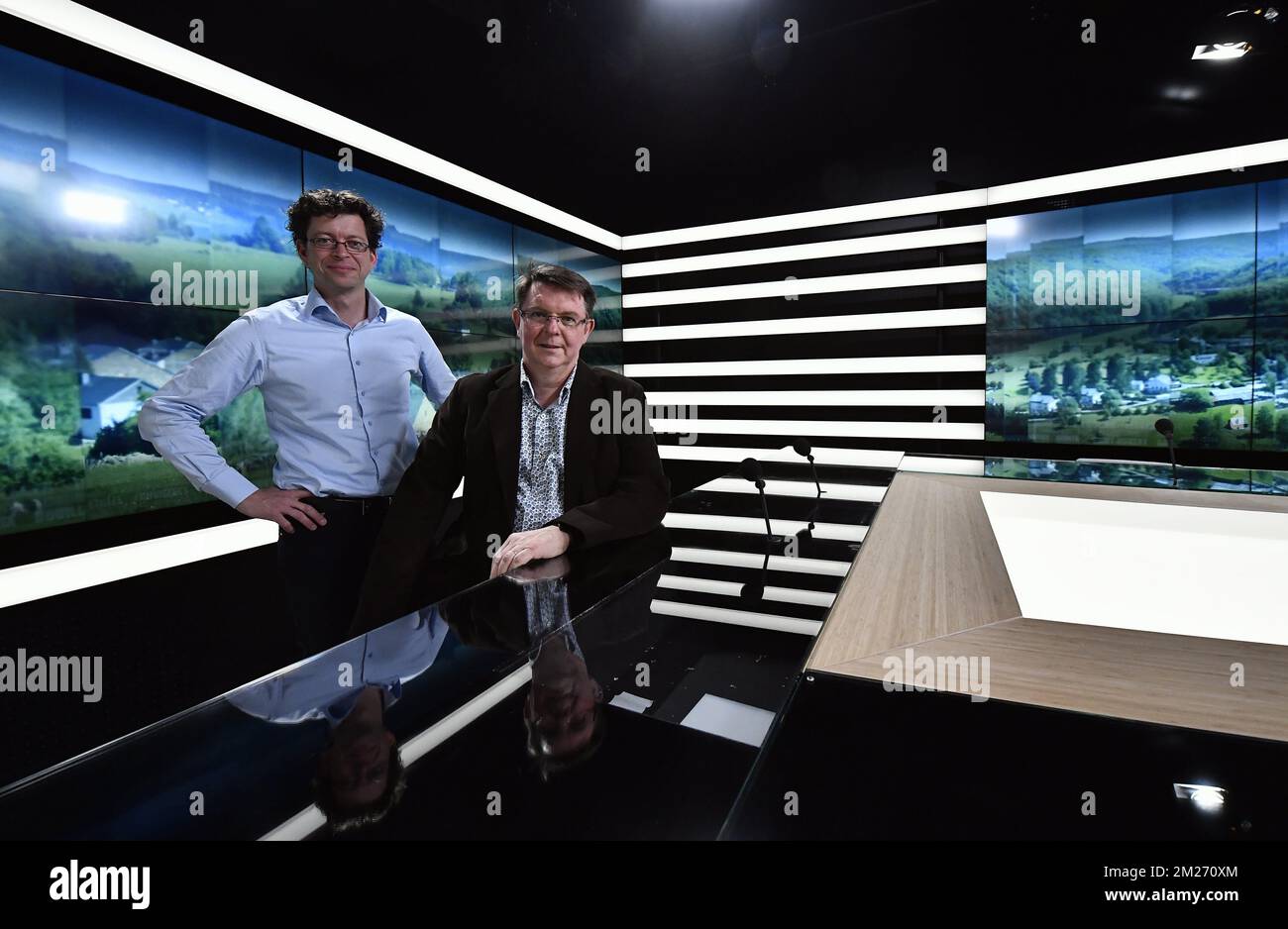 TV Lux editor in chief Christophe Thiry and TVLux Director Pascal ...