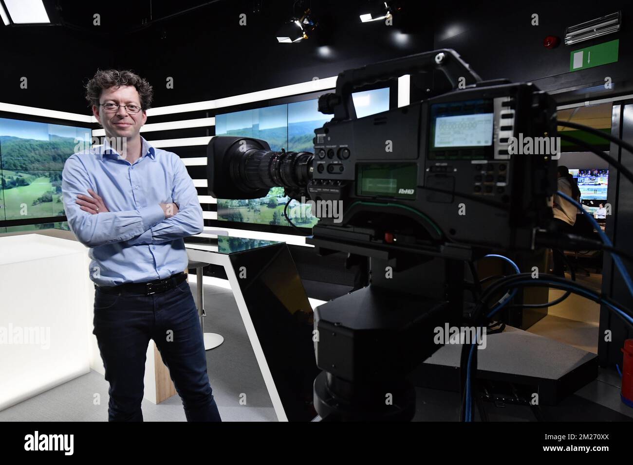 TV Lux editor in chief Christophe Thiry poses for the photographer at ...