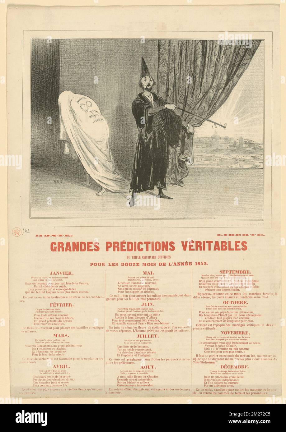 Le Charivari reconnaissant à l'année 1841. Honoré Daumier (1808-1879 ...