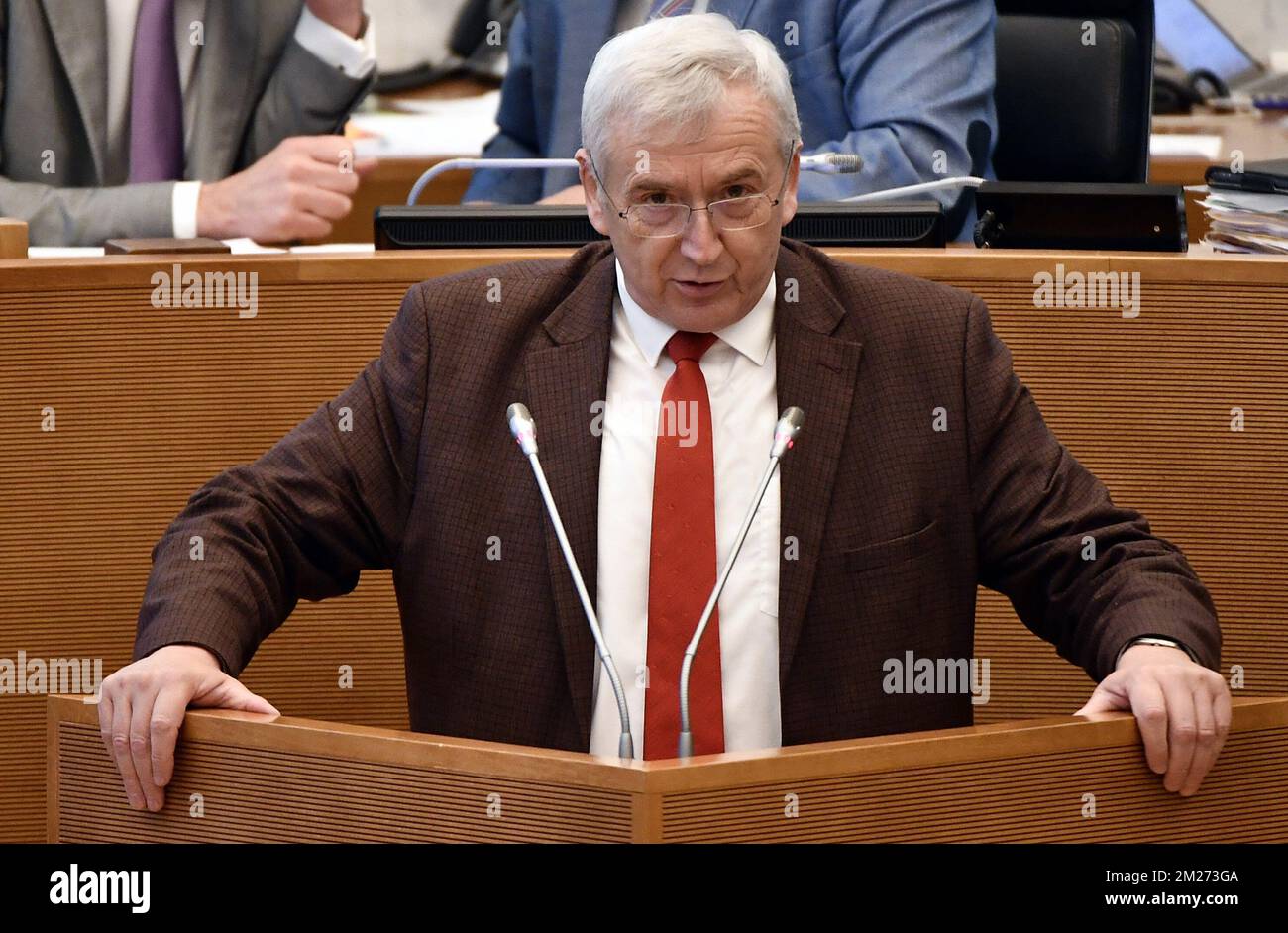 cdH's Josy Arens pictured during a plenary session of the Walloon ...