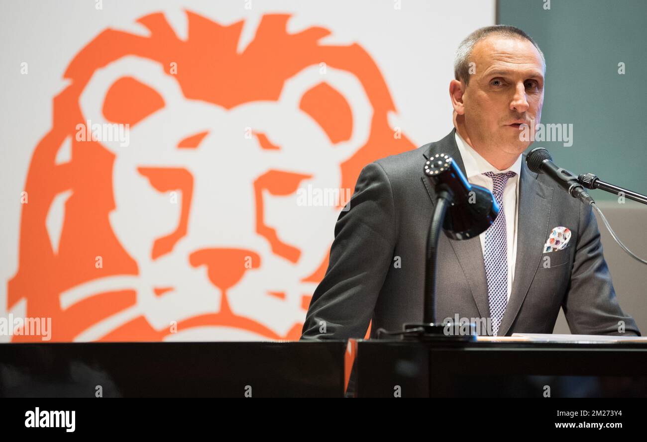 ING CEO Erik Van Den Eynden pictured during the presentation of the ...