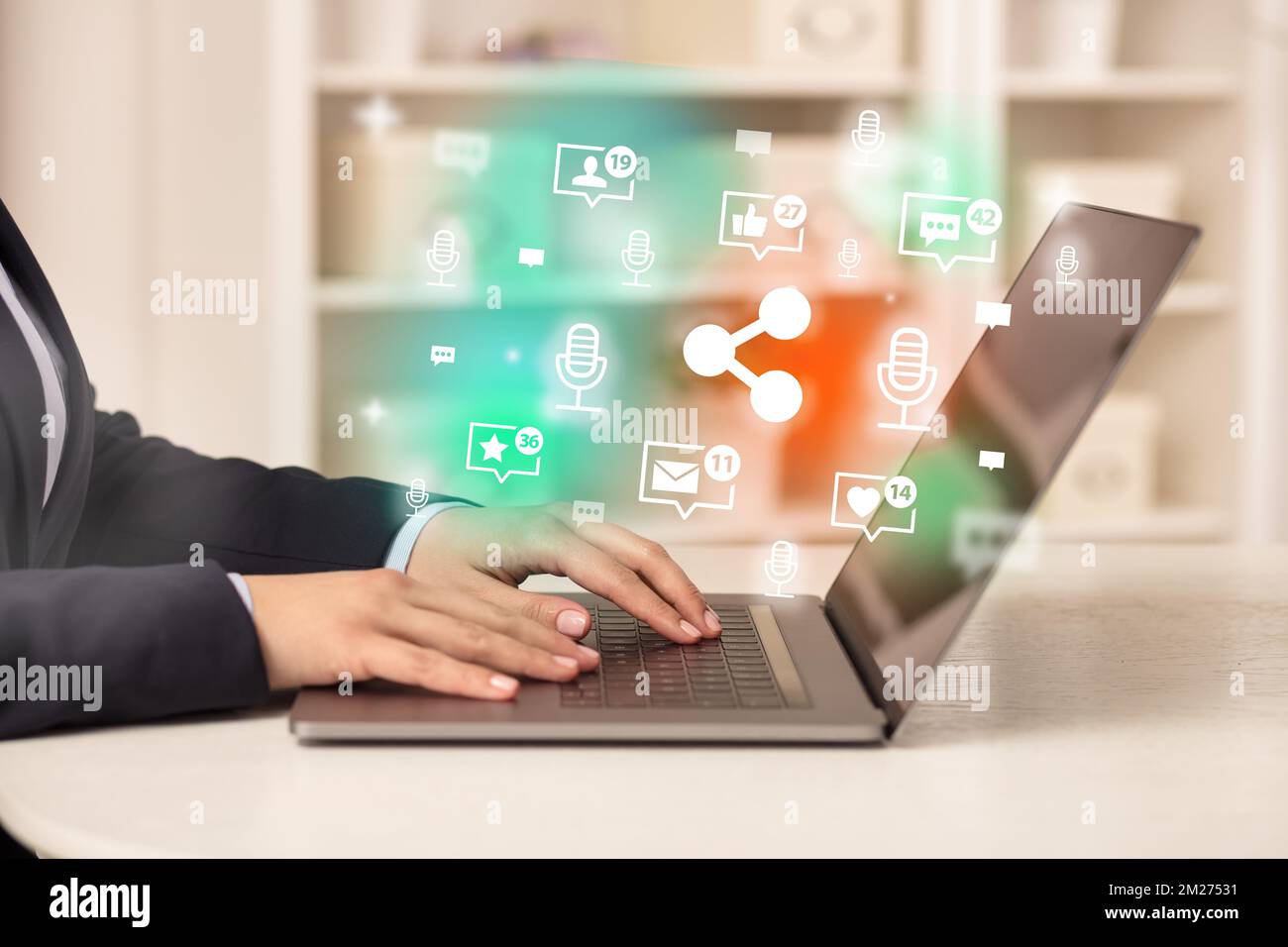 Young person surfing on social media network Stock Photo - Alamy