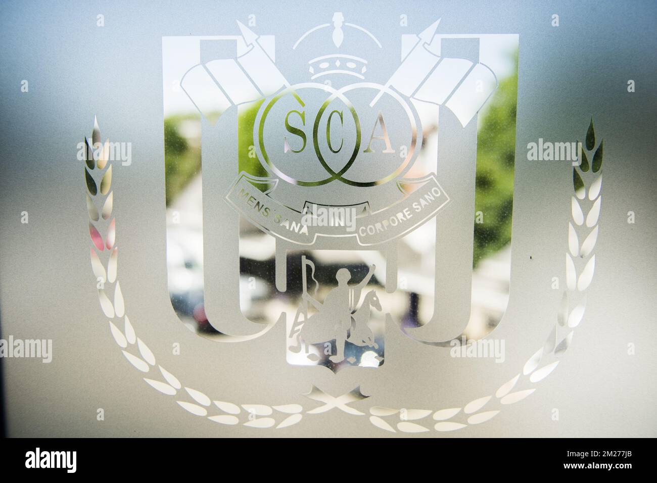 Illustration picture shows the logo of RSC Anderlecht ahead of a ...