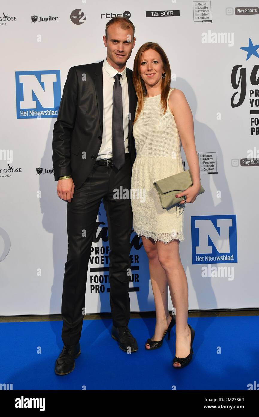Tim Smolders and Lies pictured on the red carpet at the arrival for the ...