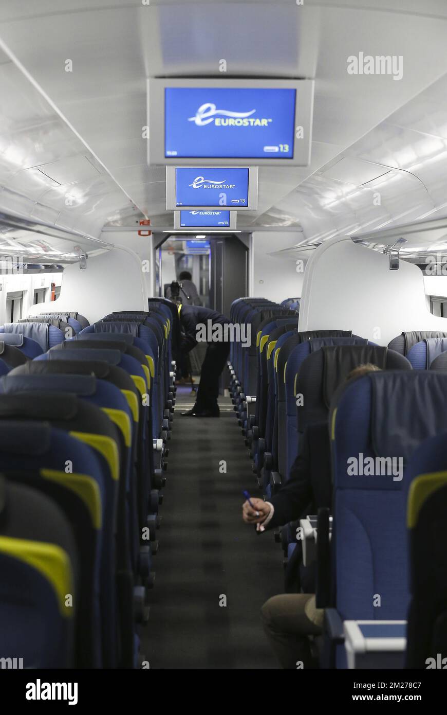 Illustration picture shows a visit to the first e320 train of NMBS ...