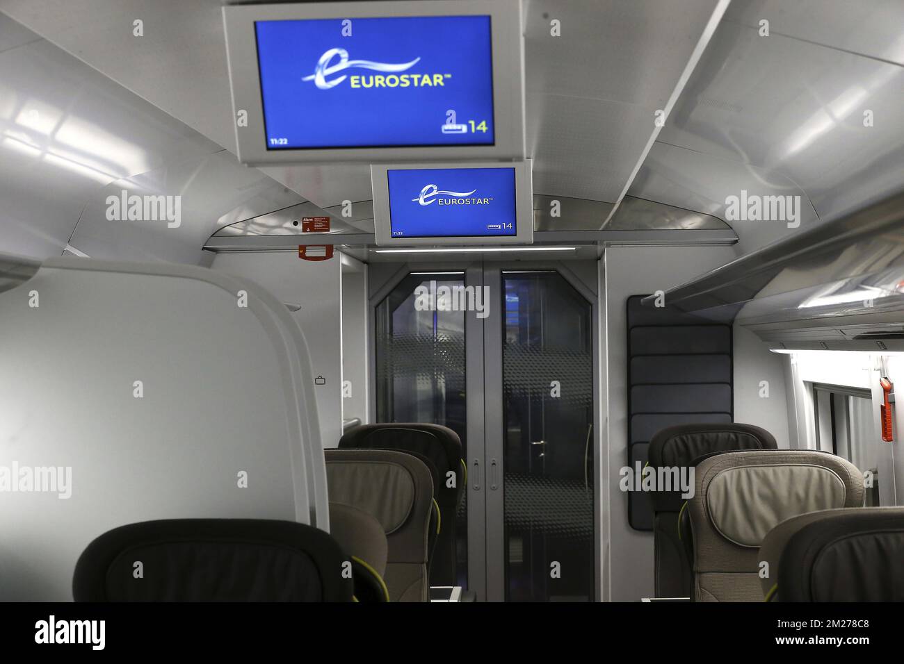 Illustration picture shows a visit to the first e320 train of NMBS ...