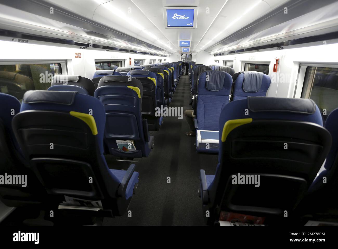 Illustration picture shows a visit to the first e320 train of NMBS ...