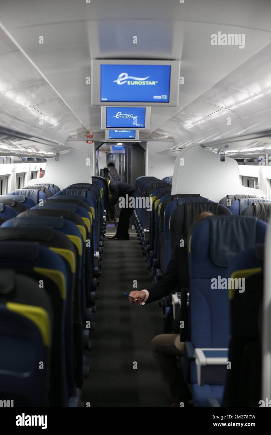 Illustration picture shows a visit to the first e320 train of NMBS ...