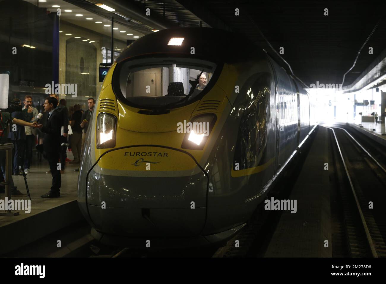 Illustration picture shows a visit to the first e320 train of NMBS ...