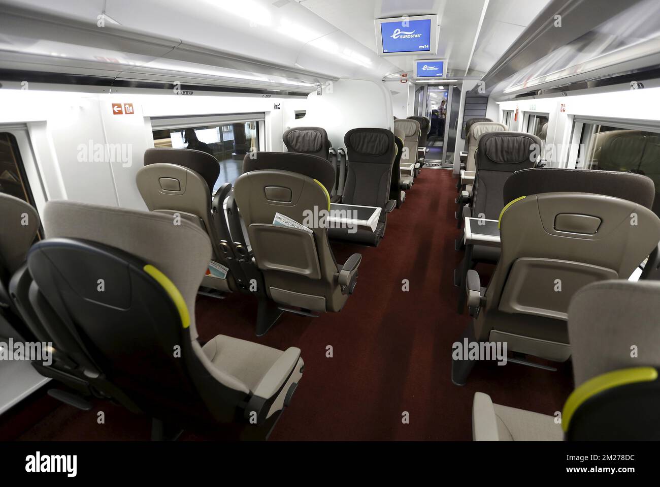 Illustration picture shows a visit to the first e320 train of NMBS ...