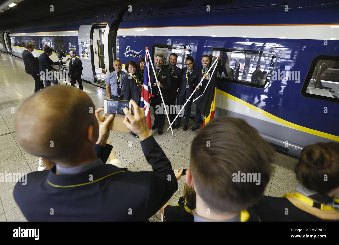 Illustration picture shows a visit to the first e320 train of NMBS ...