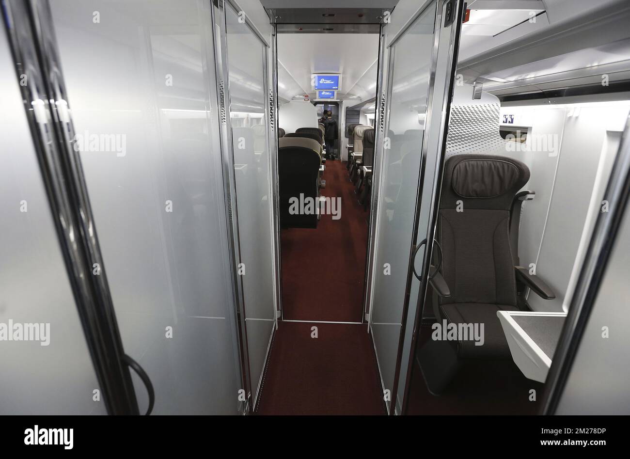 Illustration picture shows a visit to the first e320 train of NMBS ...