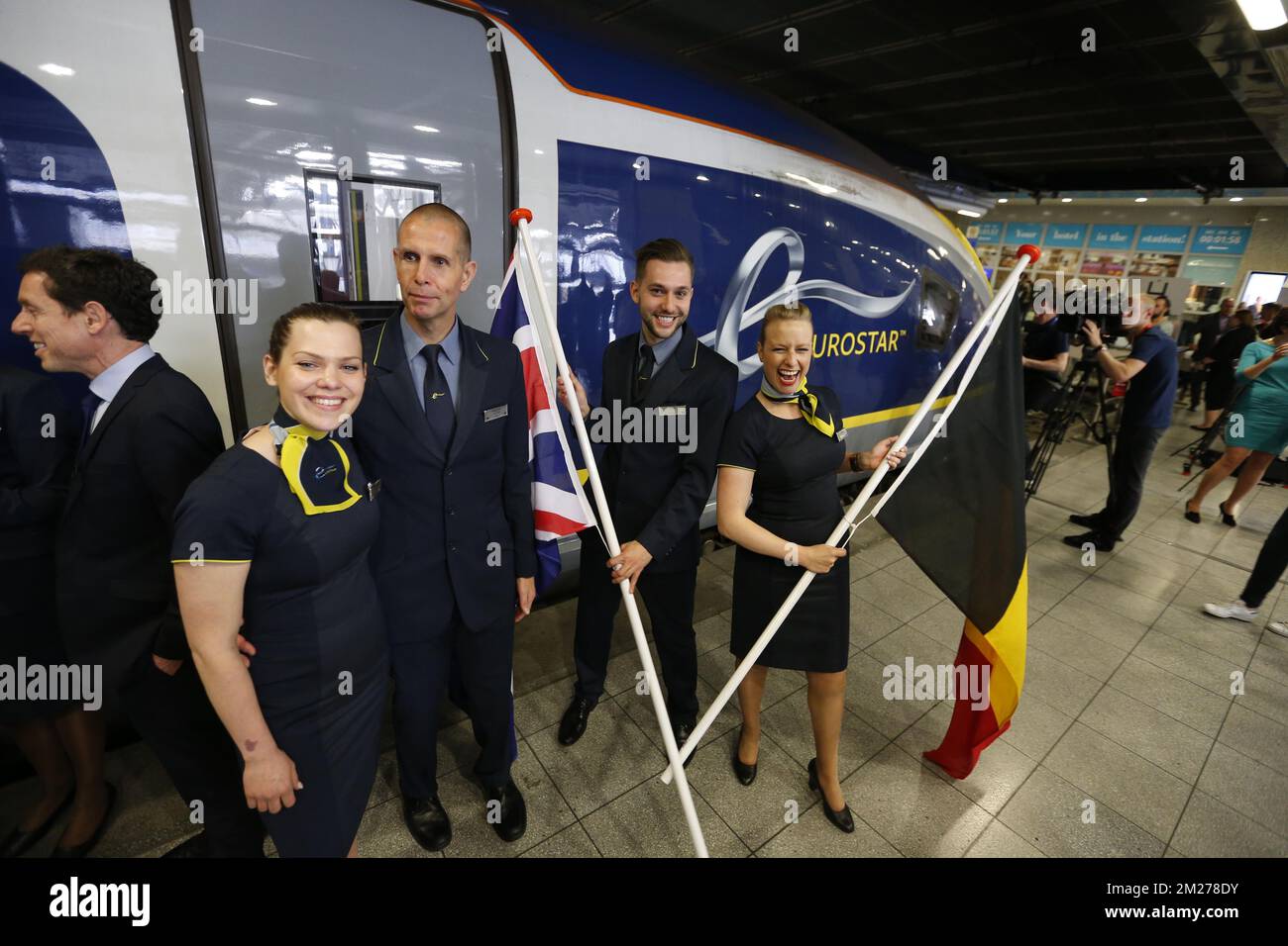 Illustration picture shows a visit to the first e320 train of NMBS ...