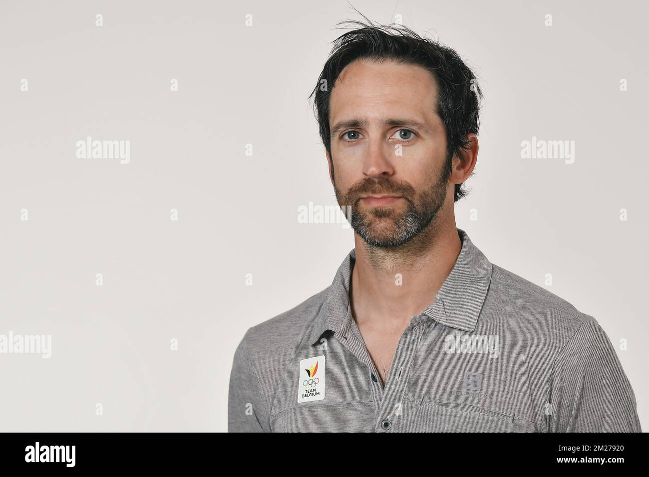 Pieter Gysel, coach Speed Skating poses for the photographer at a ...