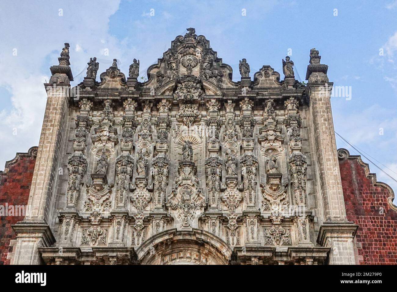 The baroque facade of the tabernacle of the Mexico City Metropolitan ...