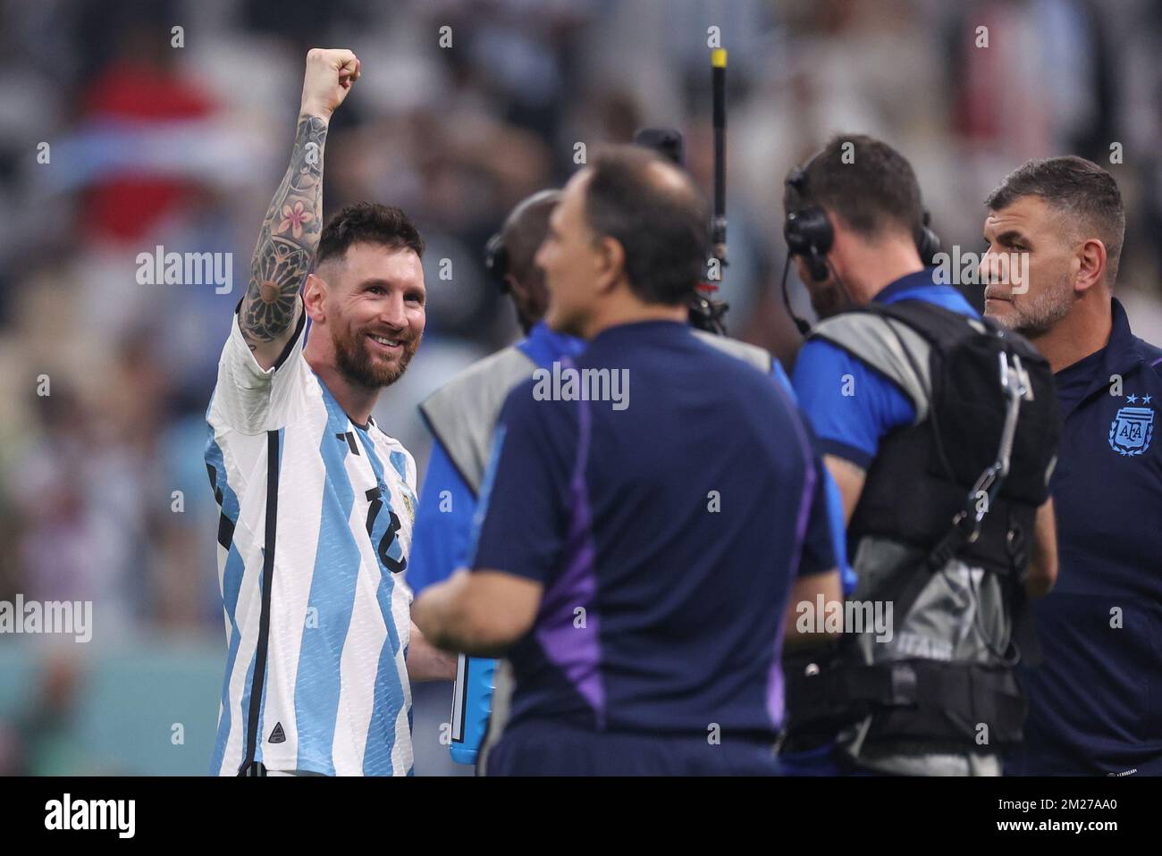 LUSAIL STADIUM, QATAR - DECEMBER 13: Lionel Messi celebrating after ...