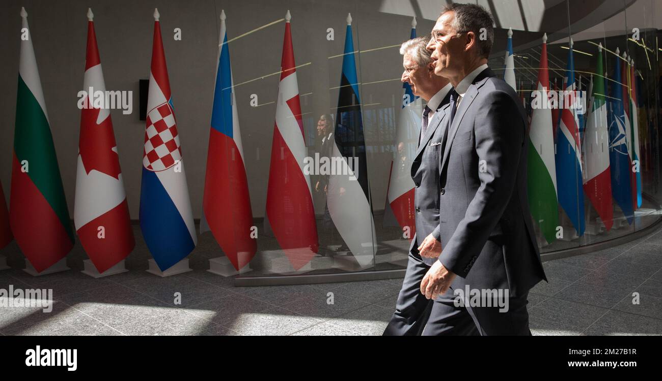 King Philippe - Filip of Belgium is welcomed by NATO Secretary General ...