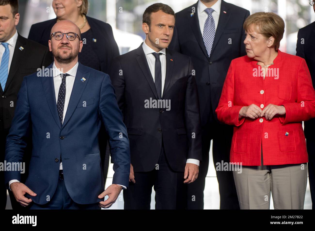 Belgian Prime Minister Charles Michel, President of France Emmanuel ...