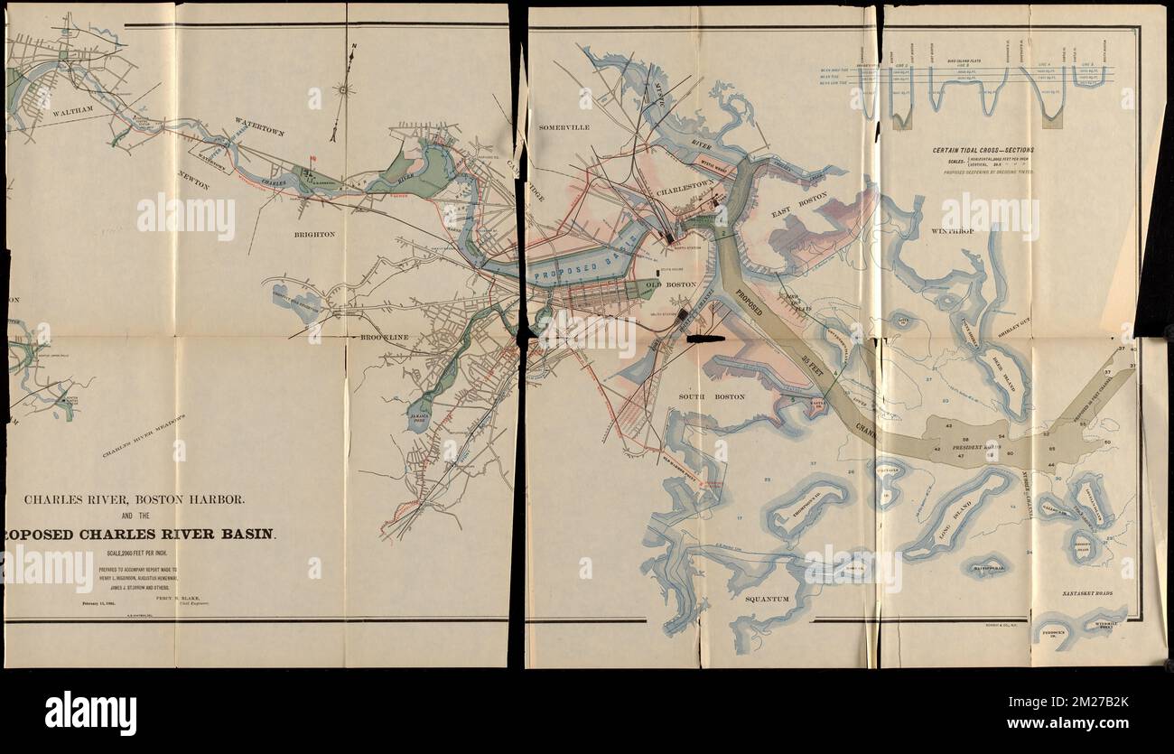 Charles River, Boston Harbor, and the proposed Charles River basin ...