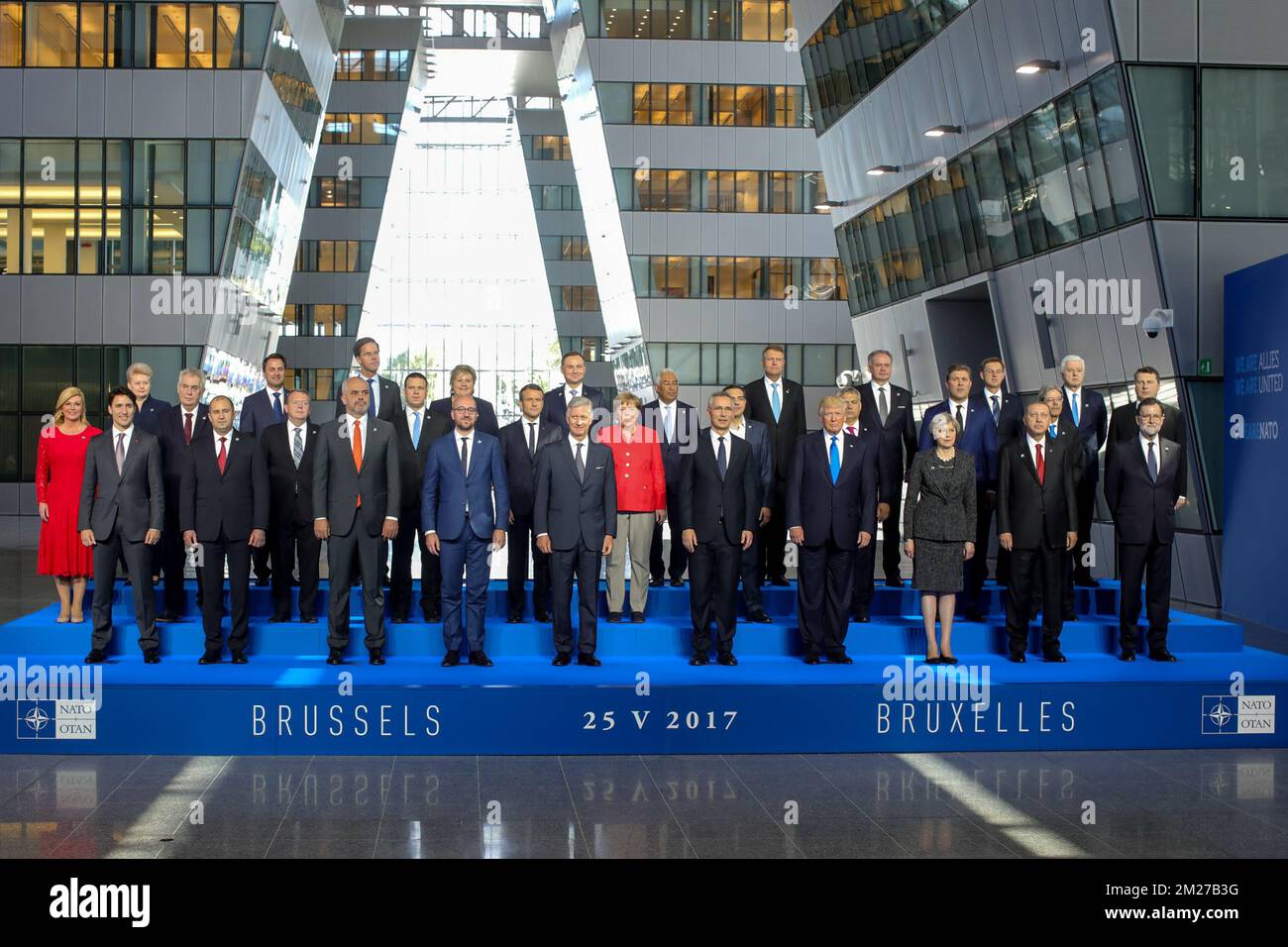 (Front row from L) Canadian Prime Minister Justin Trudeau, Bulgaria's ...