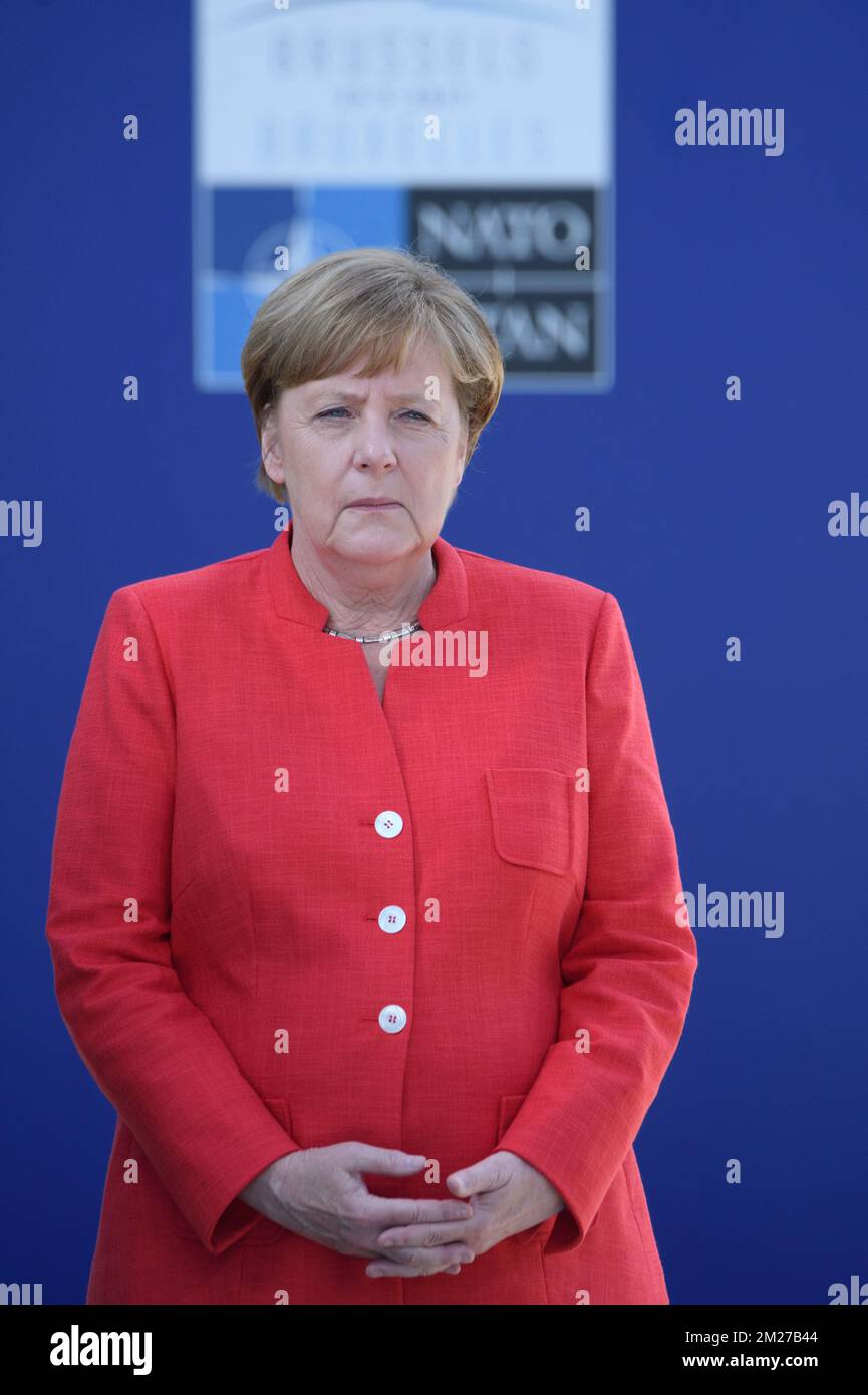 Chancellor of Germany Angela Merkel pictured during the unveiling ...