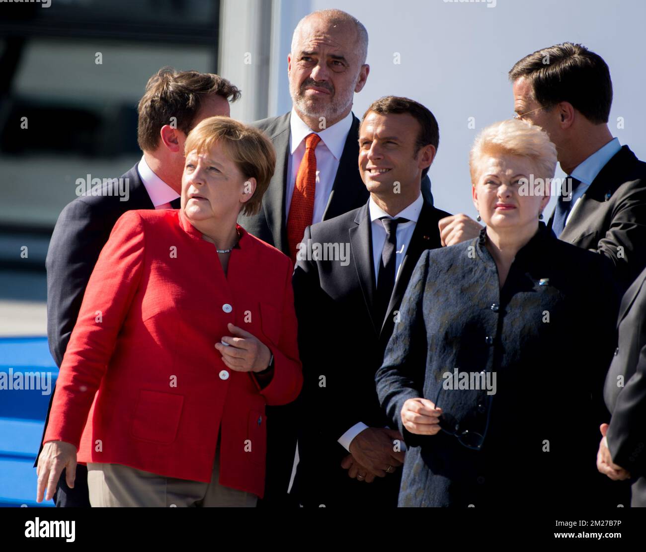 Chancellor of Germany Angela Merkel, President of France Emmanuel ...