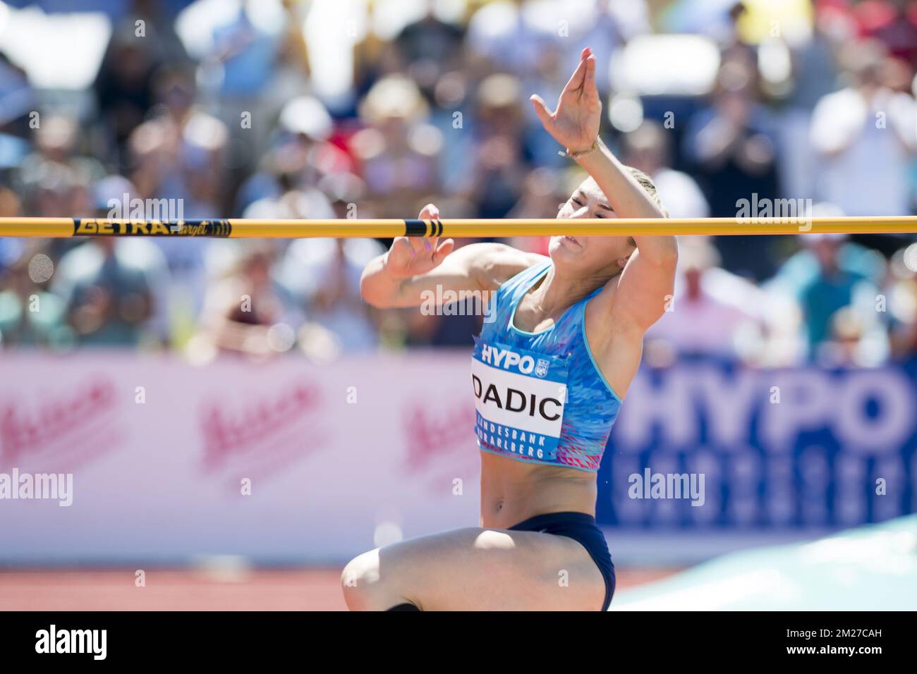 Ivona Dadic pictured in action during the high jump event of the women ...