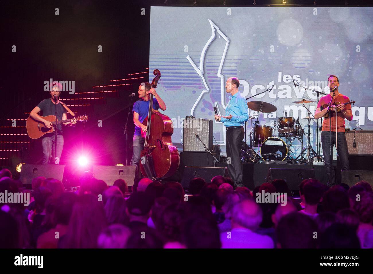 Le Baya Trio and David Linx perform on stage at the 14th edition of the ...