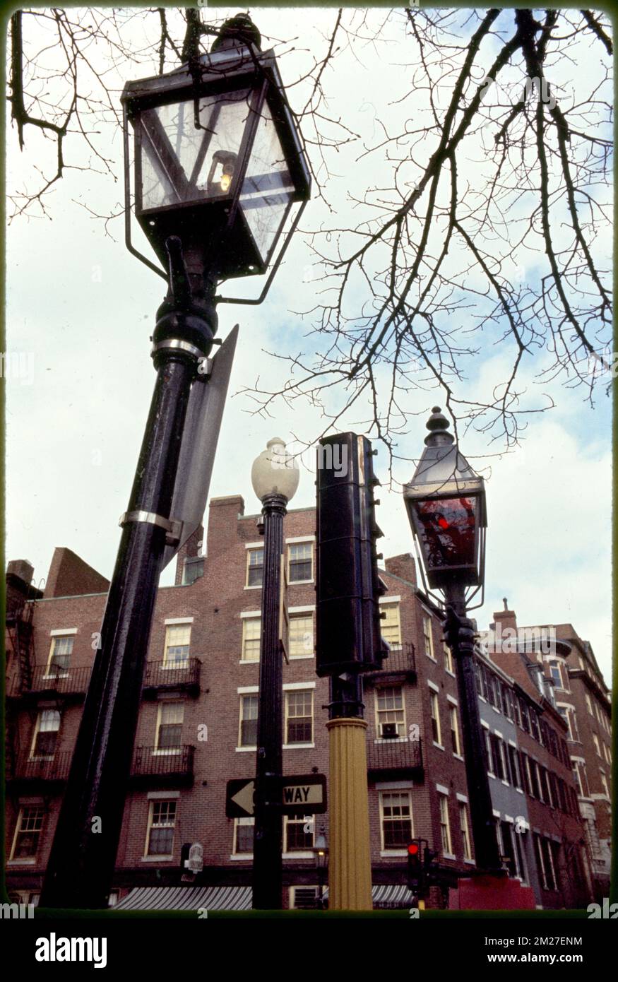 Charles Street , Gas street lamps, Buildings. Photographs by Ernst ...