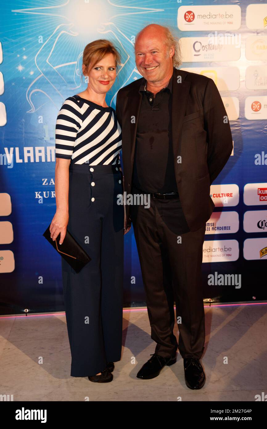 actress Maaike Cafmeyer and and partner pictured on the red carpet at ...