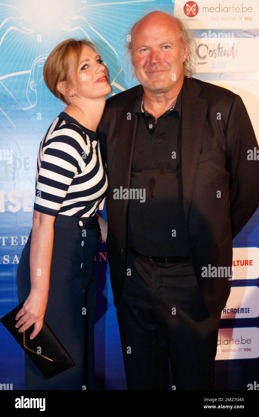 actress Maaike Cafmeyer and and partner pictured on the red carpet at ...