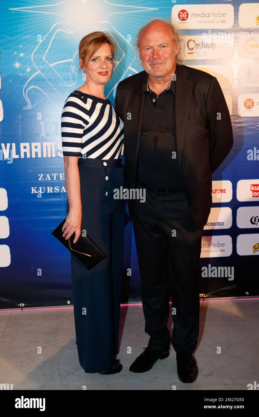 actress Maaike Cafmeyer and and partner pictured on the red carpet at ...