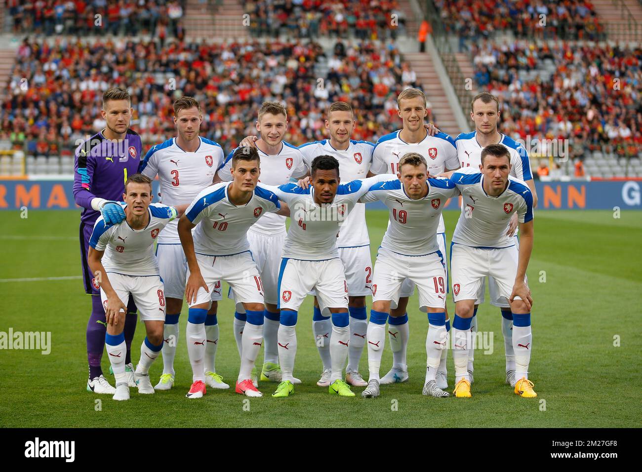 L-R, up, Czech goalkeeper Tomas Vaclik, Czech Tomas Kalas, Czech Jakub ...