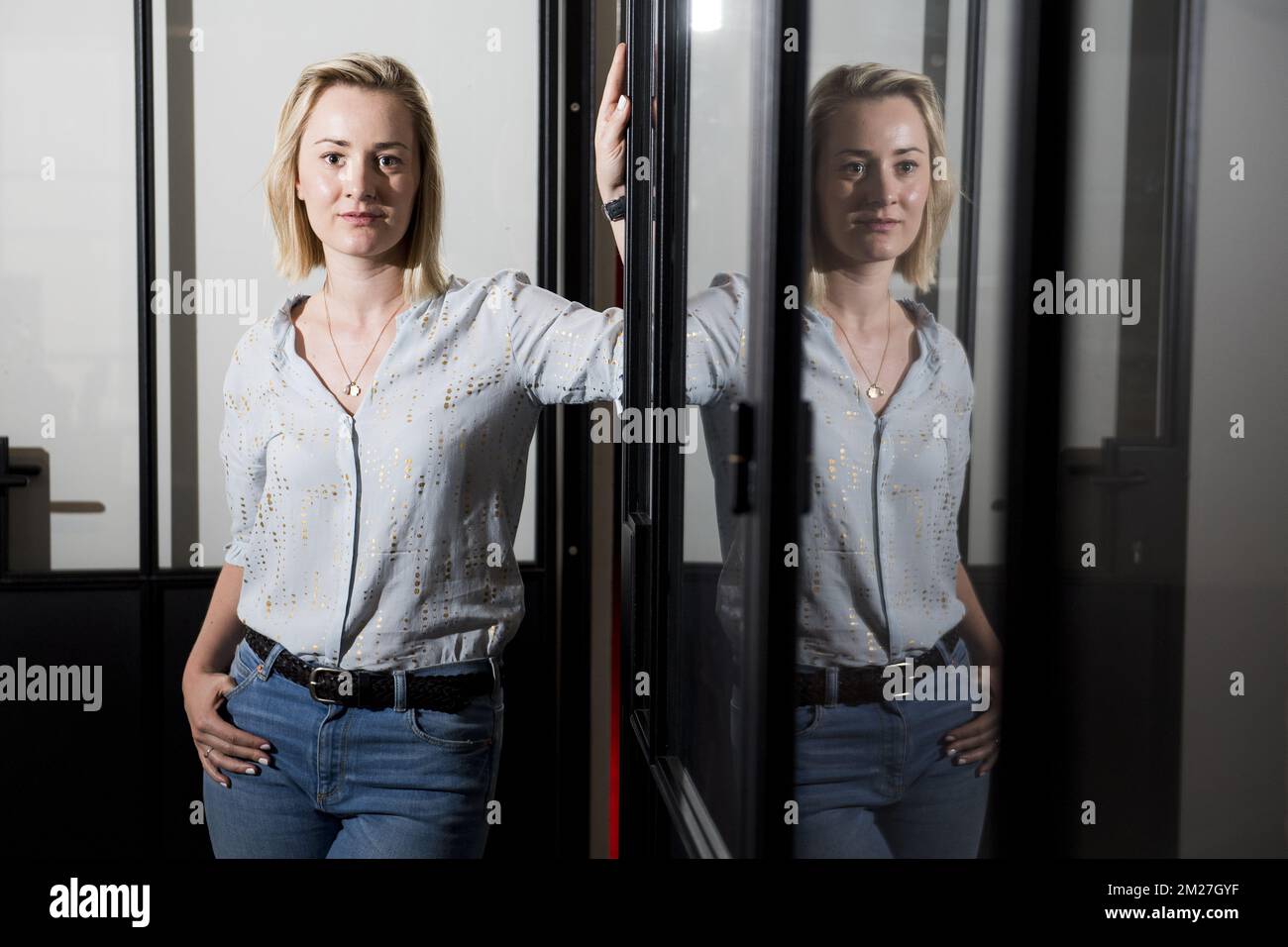 Kim Vanderlinden poses for the photographer at a press day of 'Wafel ...