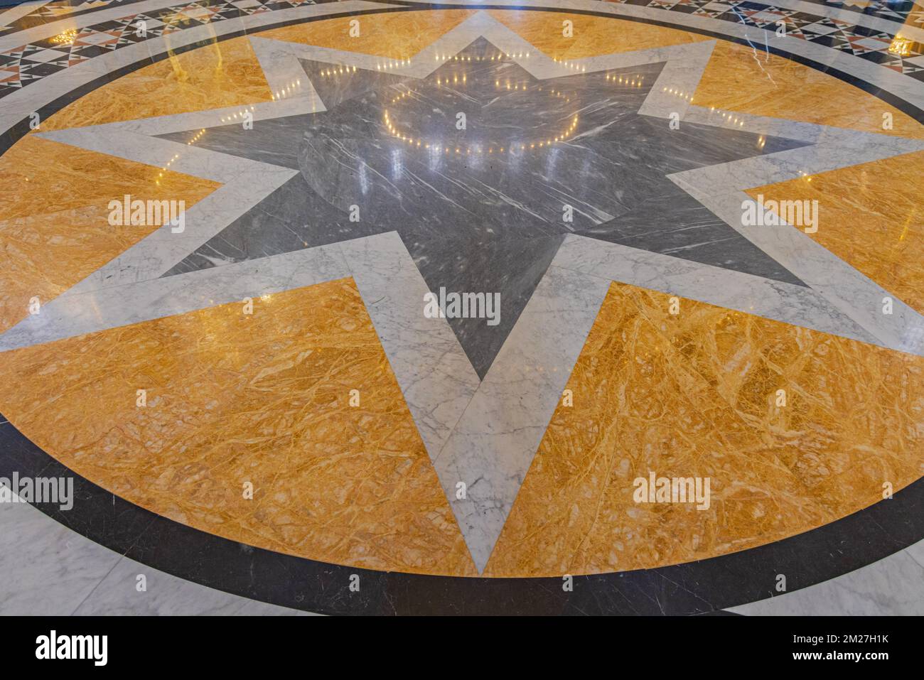 Octagram Eight Point Star Marble Stone Floor Tiles Stock Photo - Alamy