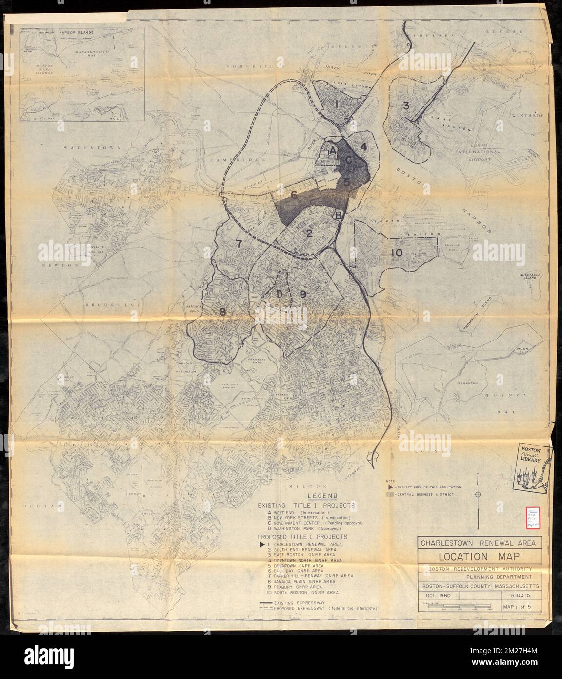 Charlestown renewal area : location map , Boston Mass., Maps, City ...