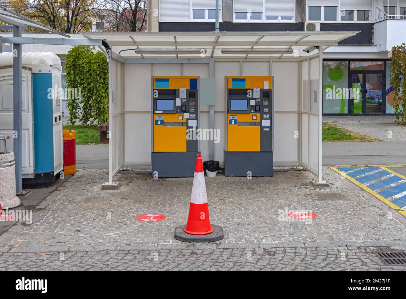 Self Parking Pay Station Automated Machine Under Cover Structure Stock ...